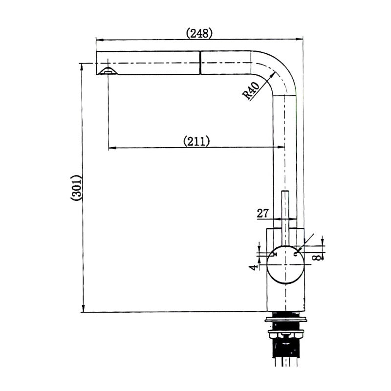 Innova BL3110P York Straight Spout Kitchen Mixer with Pull-Out Aerated ...