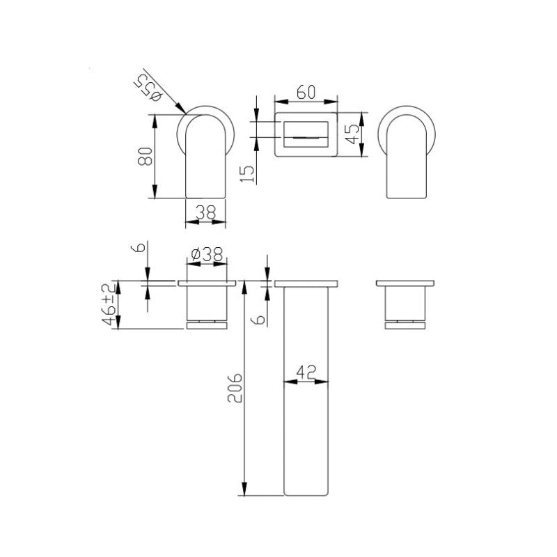 Innova BL4143 Lonsdale Wall Bath Tap Set – 8Appliances