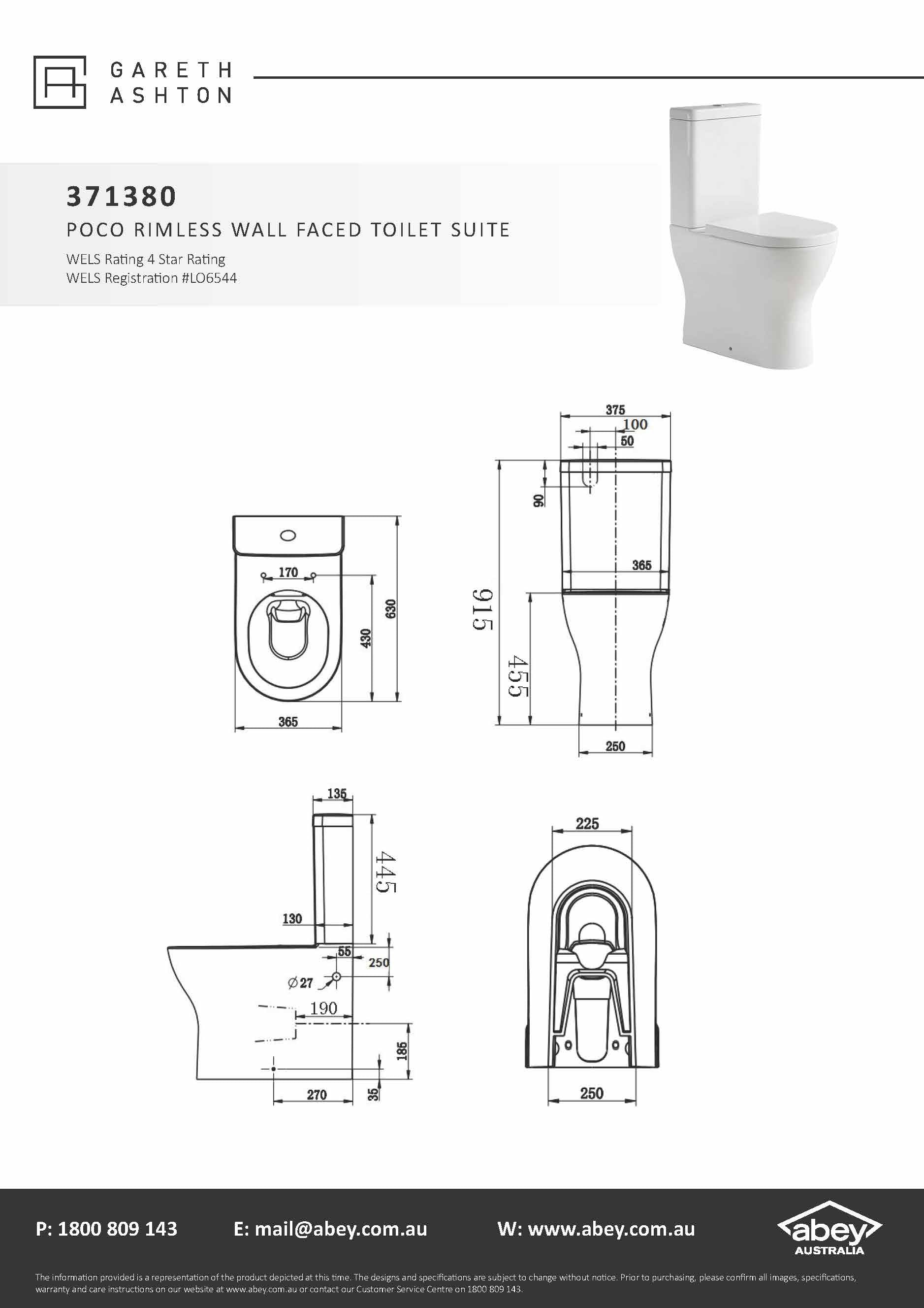 Gareth Ashton 371380 Poco Rimless Wall Faced Toilet Suite – 8Appliances