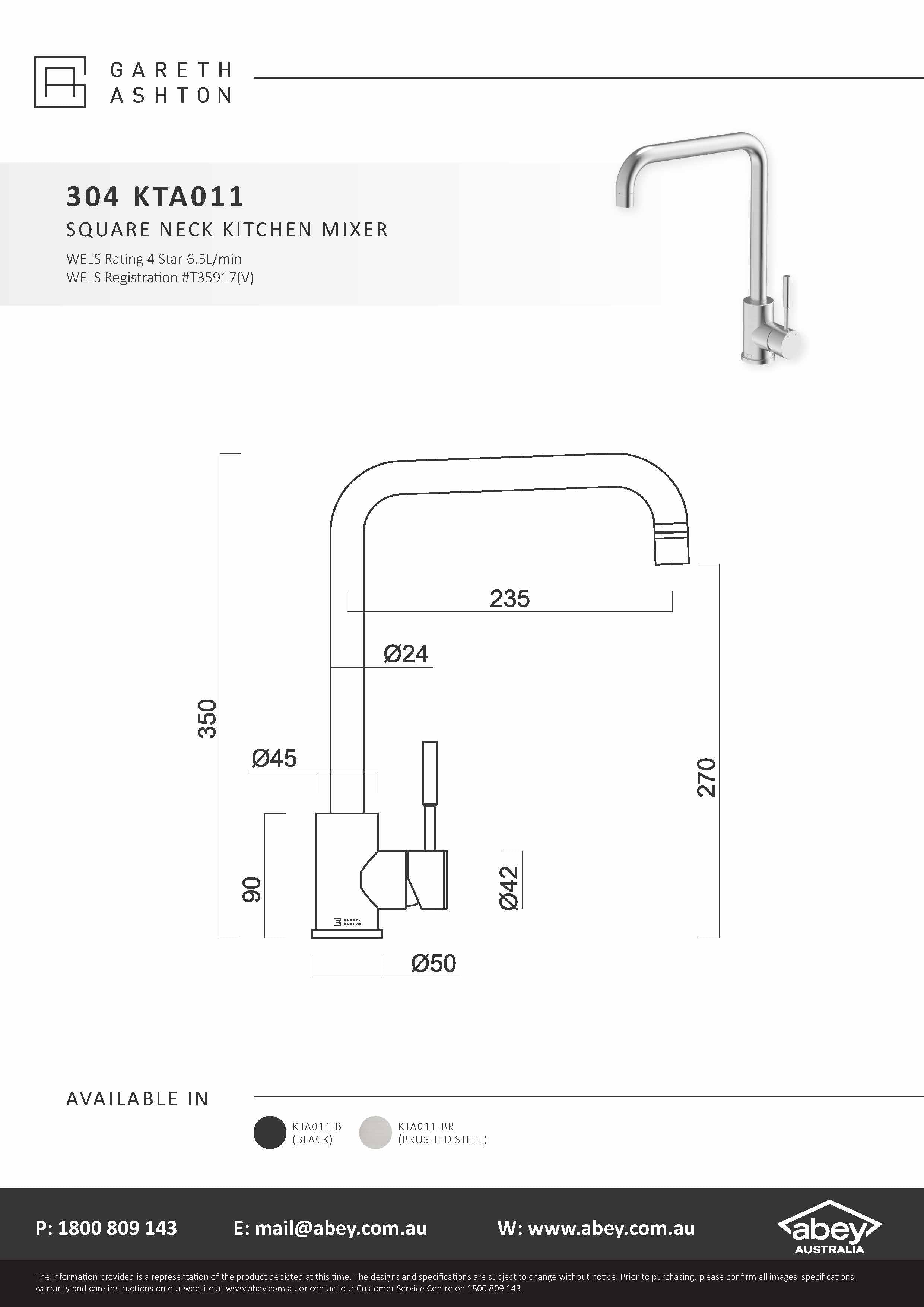 Gareth Ashton KTA011 304 Square Neck Kitchen Mixer – 8Appliances