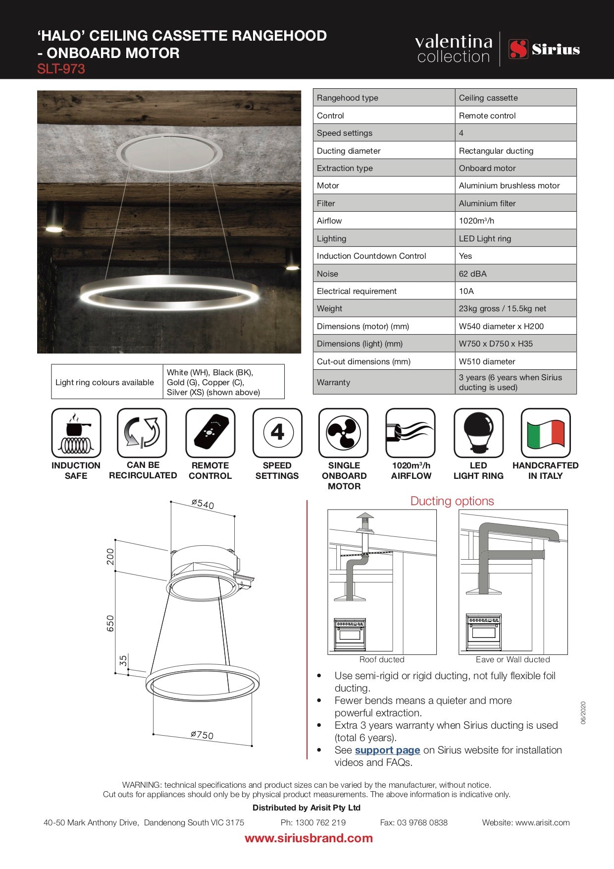 Sirius SLT973 Valentina Collection ‘The Halo’ 750∅ Onboard Ceiling Cas ...