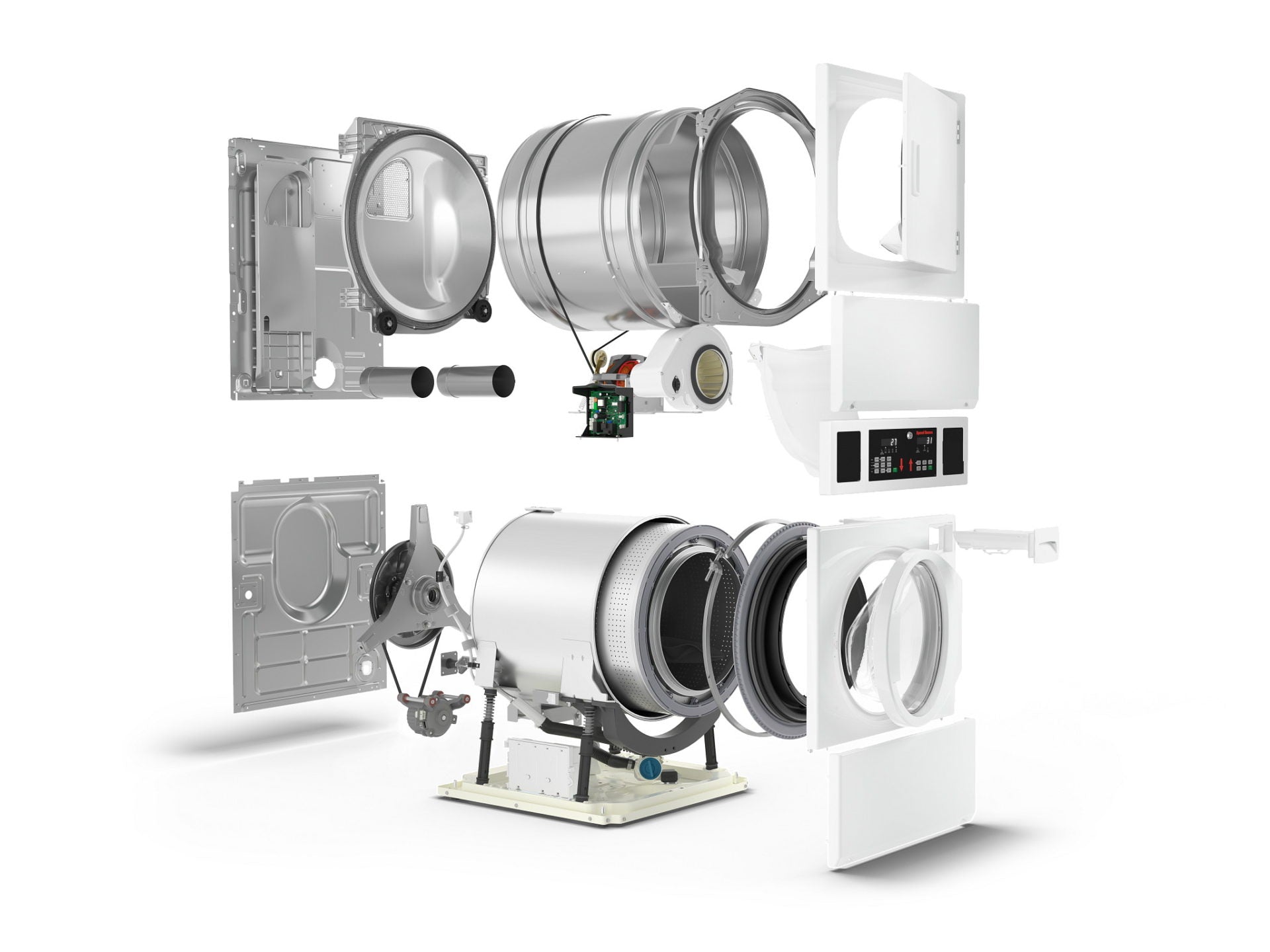 Speed Queen STENXA Commercial Vended Stacked Front Load Washer & Elect ...