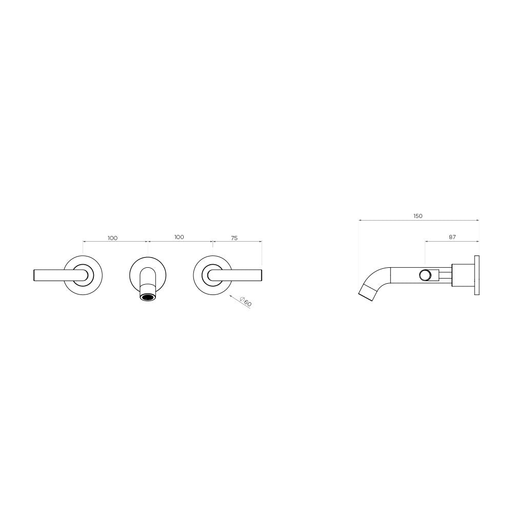 Arcisan AX01921 Axus Lever Wall Mount Basin Set - 150mm Spout – 8Appliances